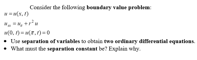 Solved Consider the following boundary value problem: | Chegg.com