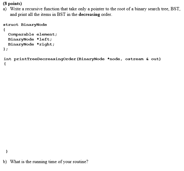 Solved (8 points) a) Write a recursive function that take | Chegg.com