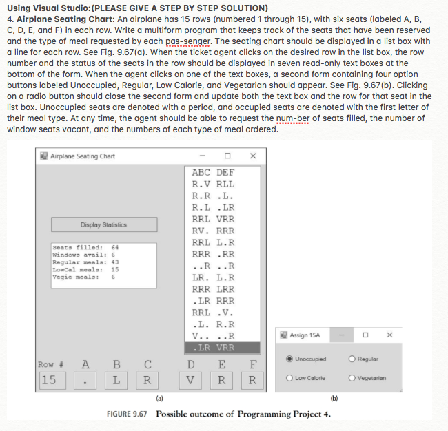 Solved Using Visual Studio:(PLEASE GIVE A STEP BY STEP | Chegg.com