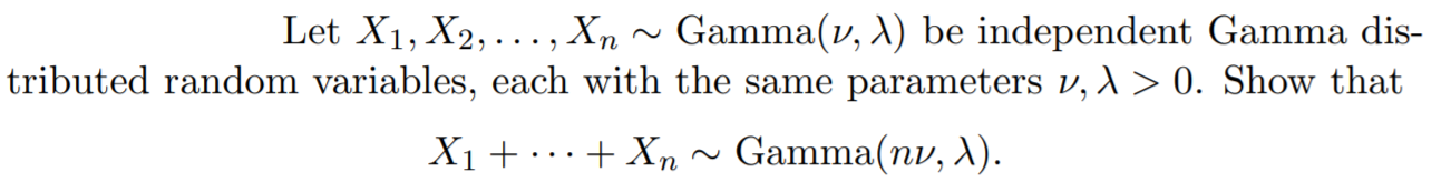 Solved Let X1, X2, ..., Xn ~ Gamma(v, 1) be independent | Chegg.com