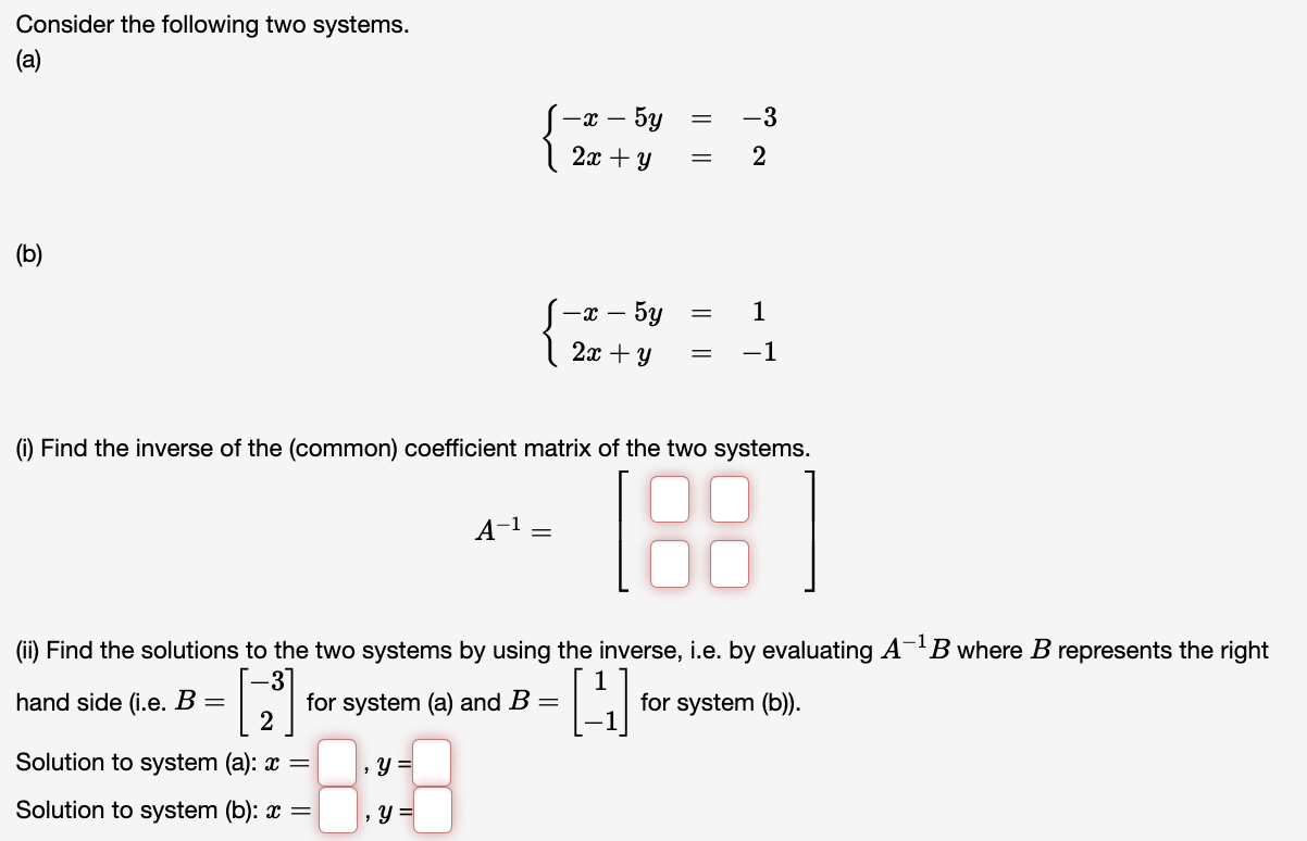 Solved Consider the following two systems. (a) | Chegg.com