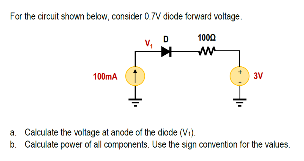 Solved For the circuit shown below, consider 0.7 ﻿V diode | Chegg.com