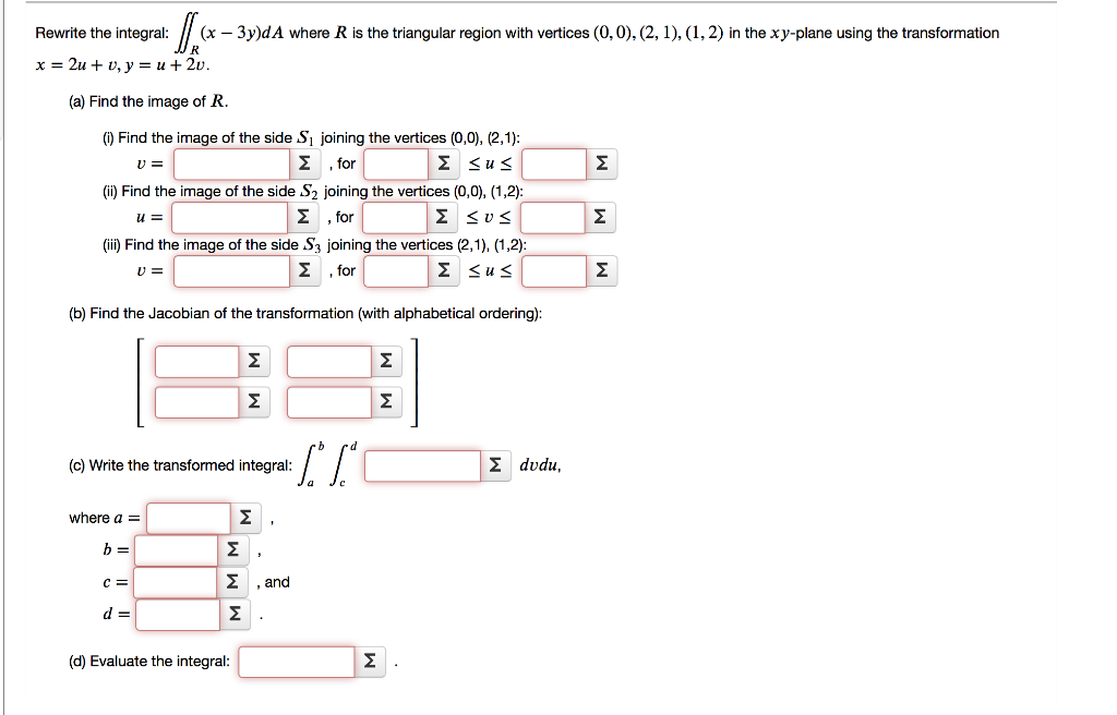 Solved Rewrite the integral: (x - 3y)d A where R is the | Chegg.com