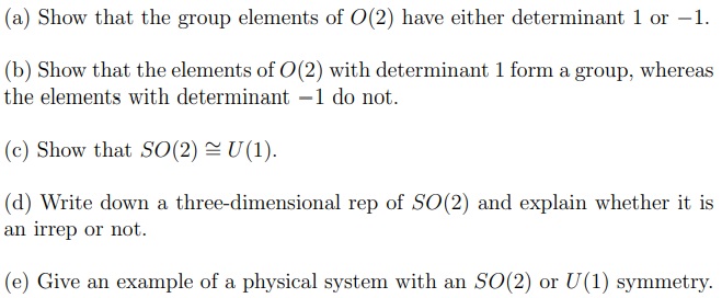 Solved (a) Show that the group elements of \\( O(2) \\) have | Chegg.com