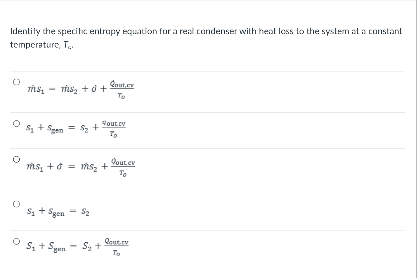 Solved Identify the specific entropy equation for a real | Chegg.com