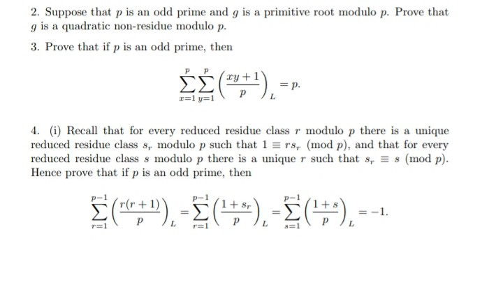 Solved 2. Suppose that p is an odd prime and g is a | Chegg.com