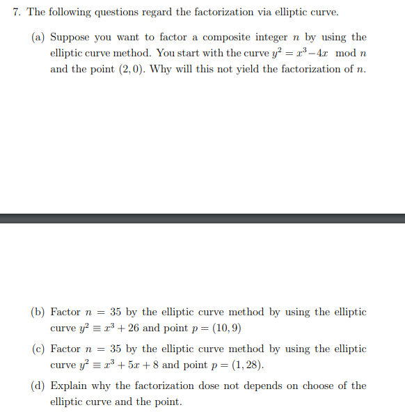 Solved 7 The Following Questions Regard The Factorization