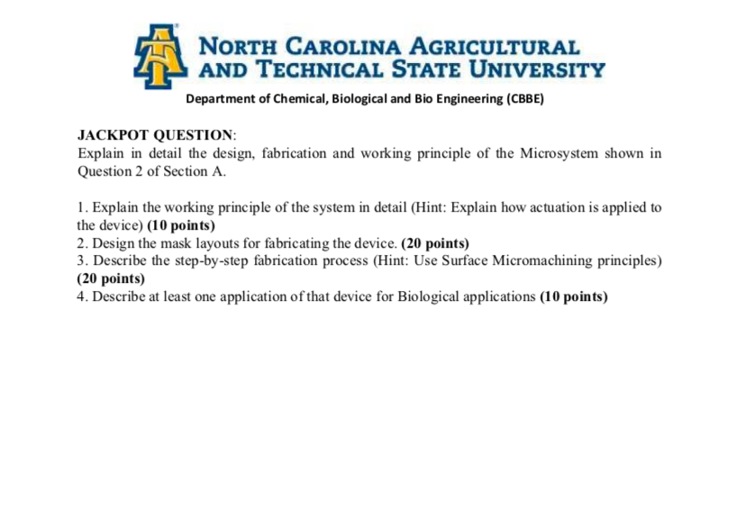 Solved North Carolina Agricultural And Technical State 