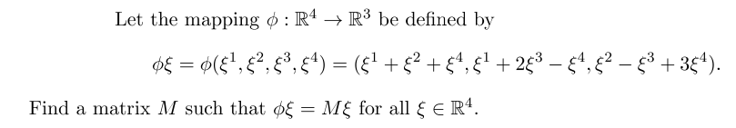Solved Let the mapping 0 : R4 → R3 be defined by og = | Chegg.com