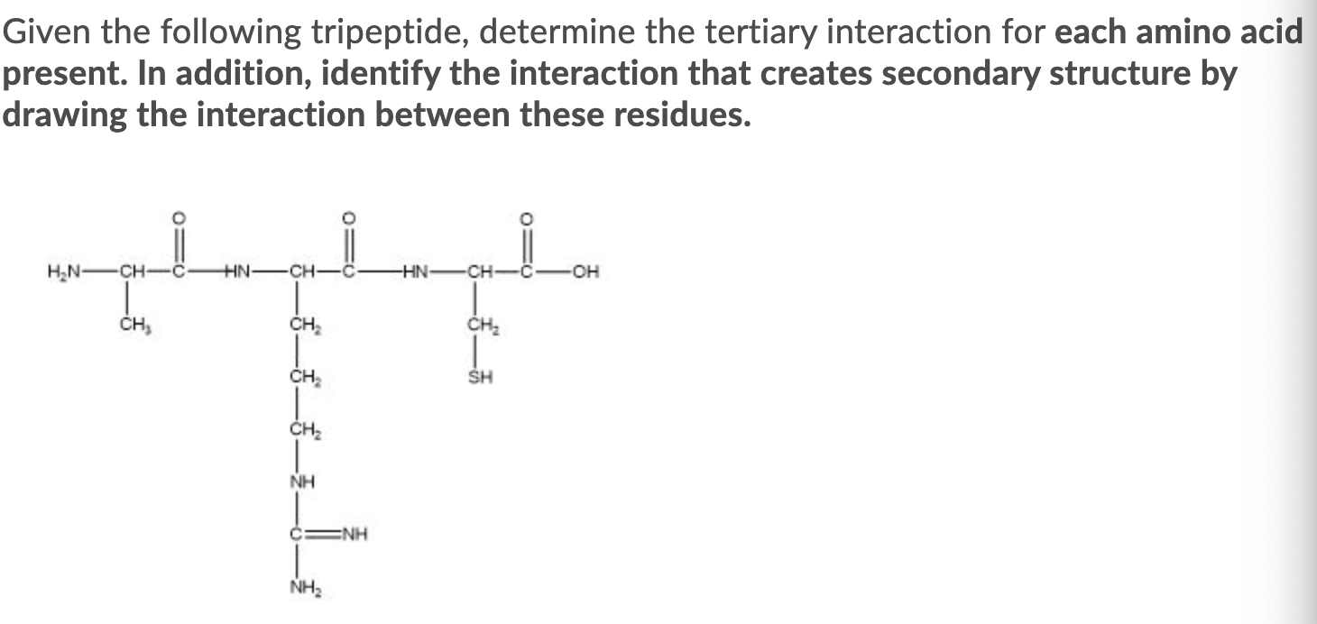 Solved Given the following tripeptide, determine the | Chegg.com