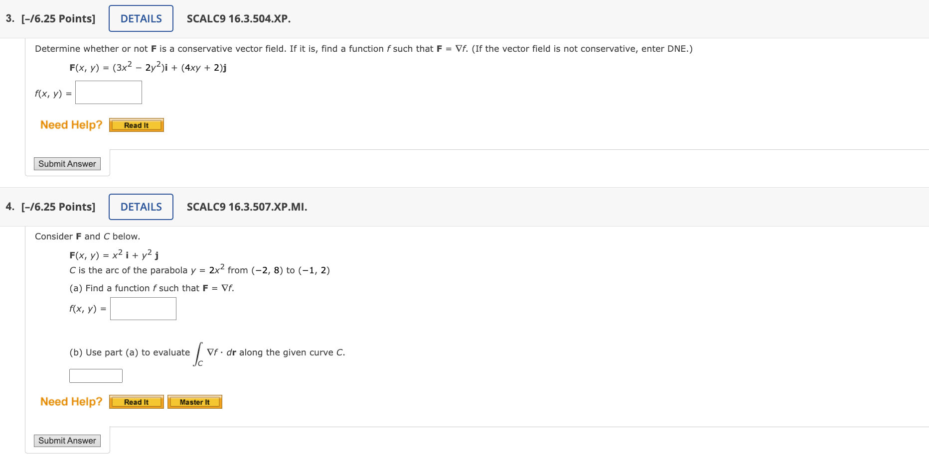 Solved Points]SCALC9 16.3.504.XP.Determine whether or not F | Chegg.com