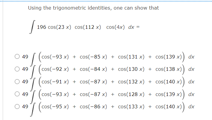 Solved Using the trigonometric identities, one can show that | Chegg.com