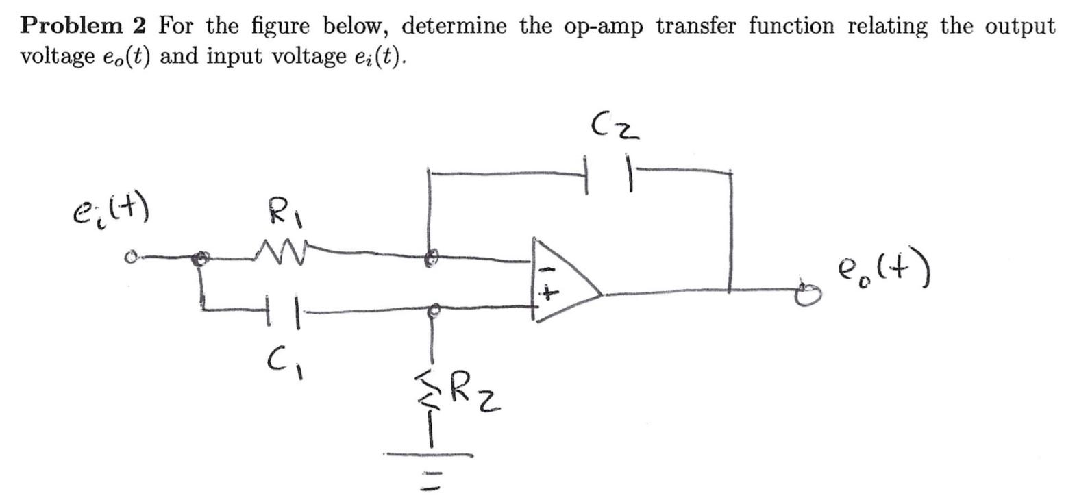 Solved Problem 2 For the figure below, determine the op-amp | Chegg.com