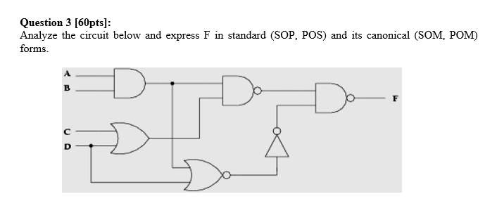 Solved Question 3 [60pts]: Analyze the circuit below and | Chegg.com