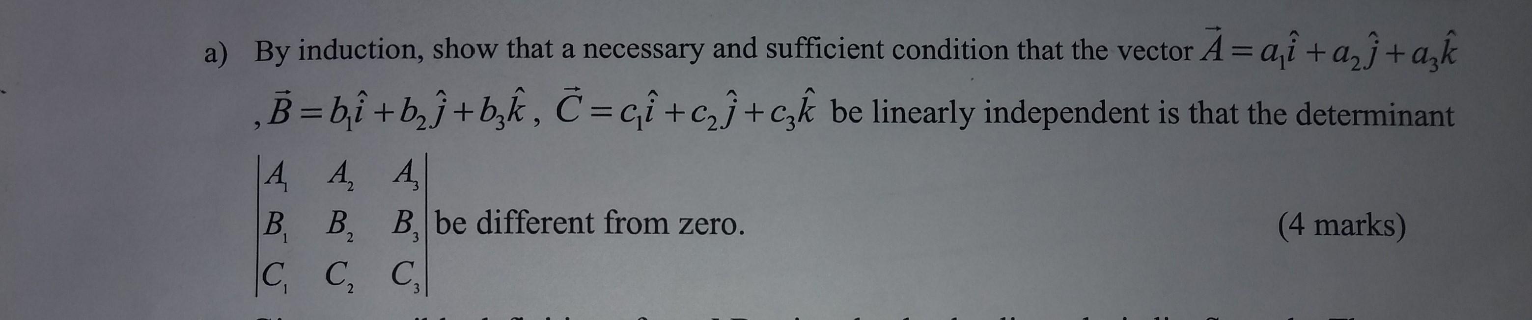 Solved a) By induction, show that a necessary and sufficient | Chegg.com