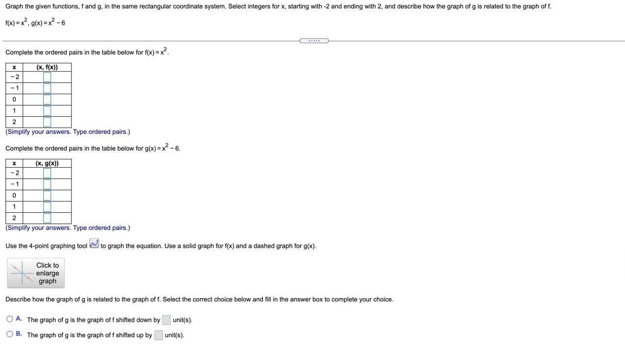 Solved Graph the given functions, fand g, in the same | Chegg.com