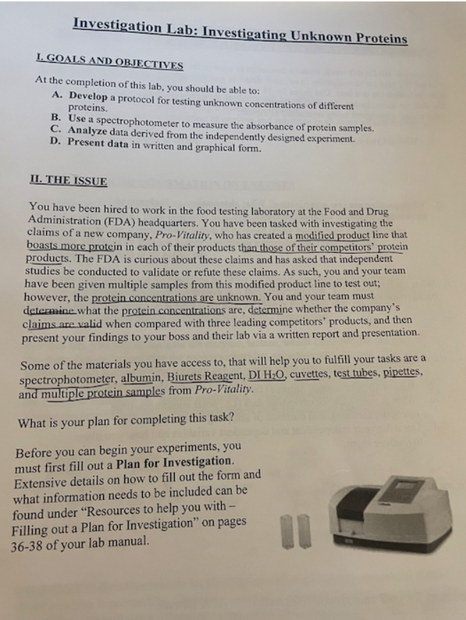Solved 1. GOALS AND OB.JECTIVES At the completion of this | Chegg.com