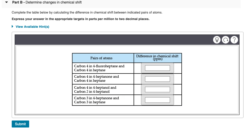 Solved Part A - Simulation of 13 C-NMR chemical shifts Using | Chegg.com