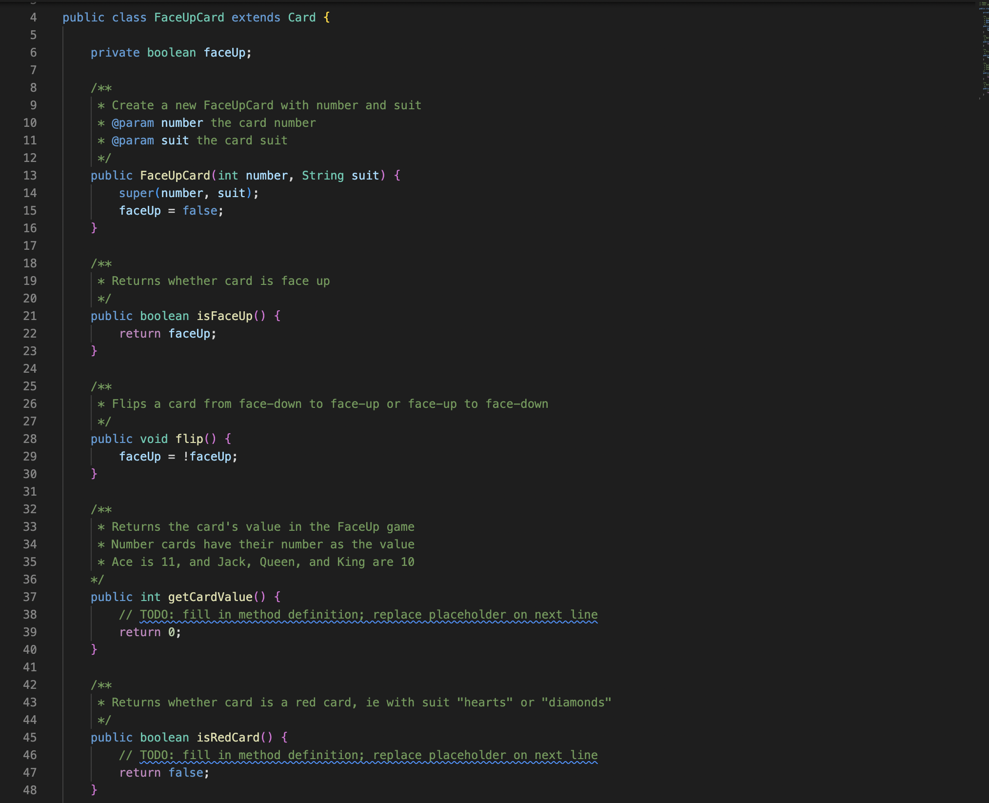 Edit the programs FaceUpCard.java and FaceUpHand.java | Chegg.com