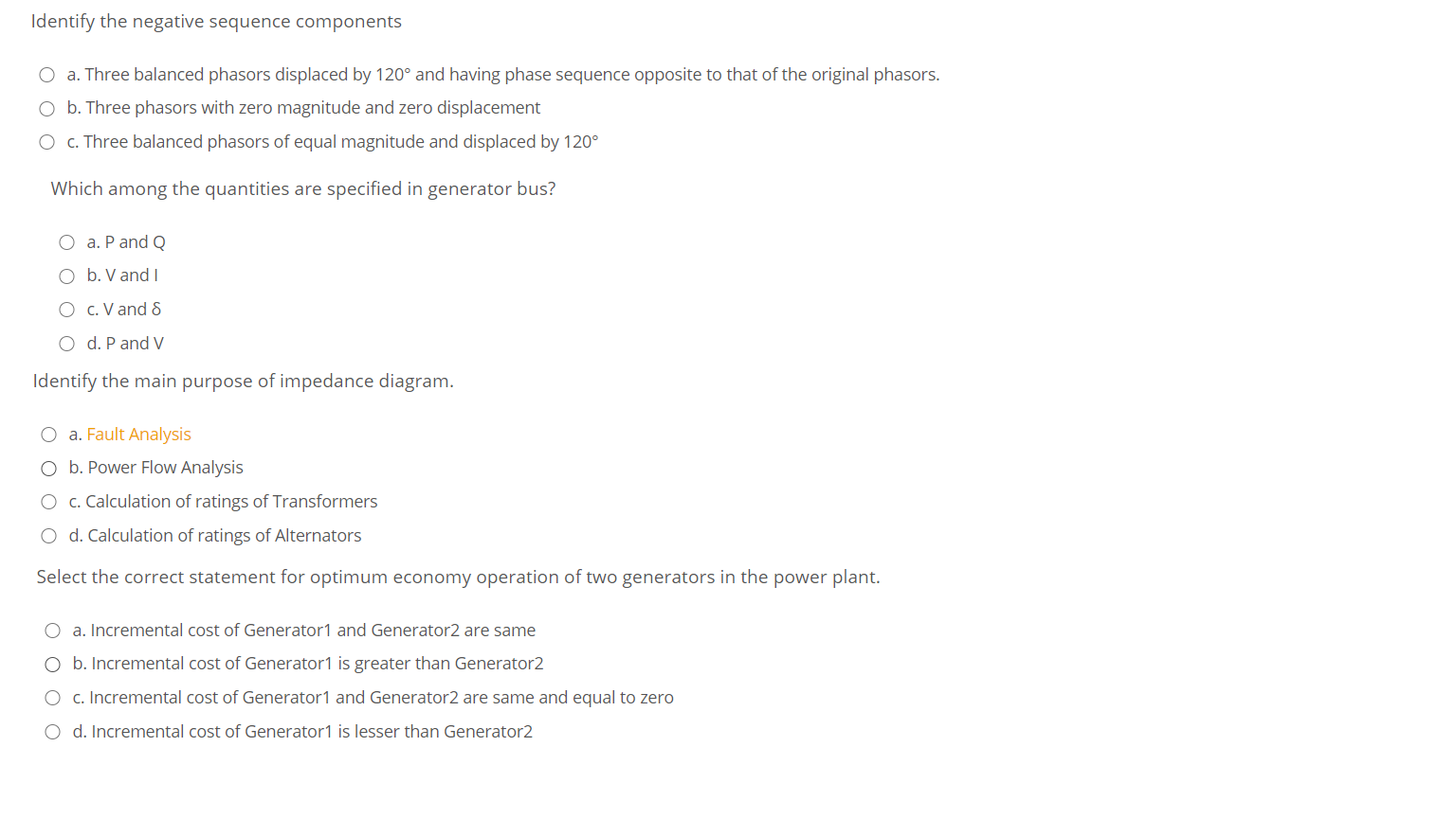 Solved Identify the negative sequence components a. Three | Chegg.com