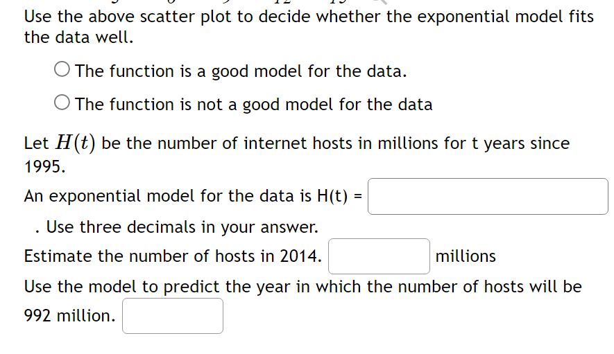 Solved Use the above scatter plot to decide whether the | Chegg.com