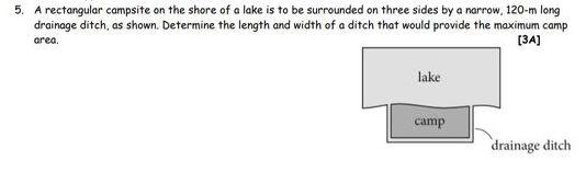 Solved 5. A rectangular campsite on the shore of a lake is | Chegg.com