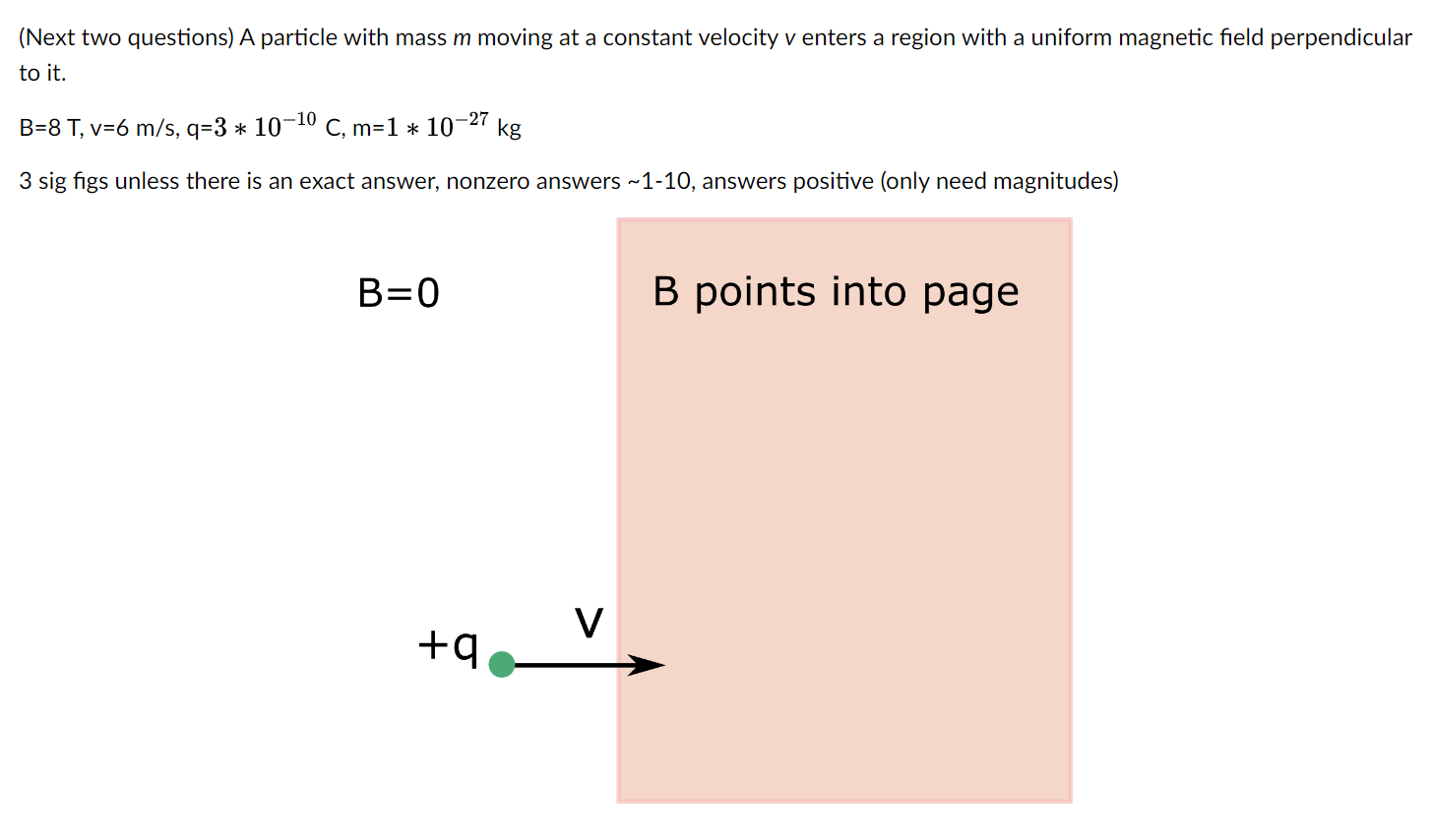 Solved (Next two questions) A particle with mass m moving at | Chegg.com