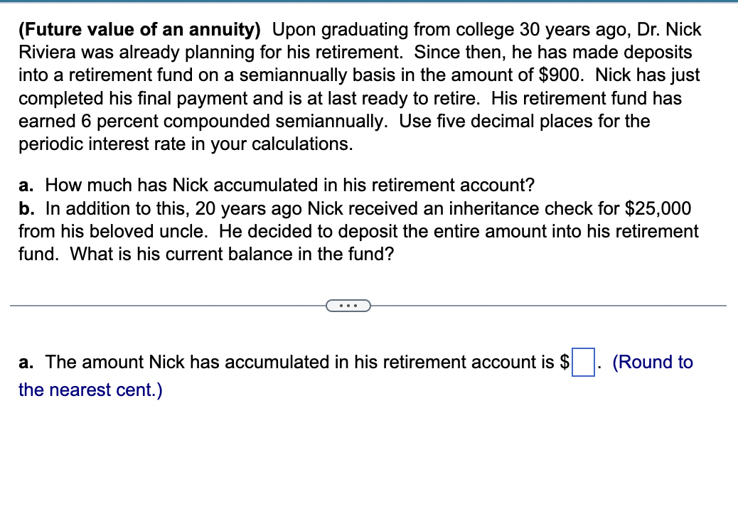 Solved (Future value of an annuity) Upon graduating from | Chegg.com