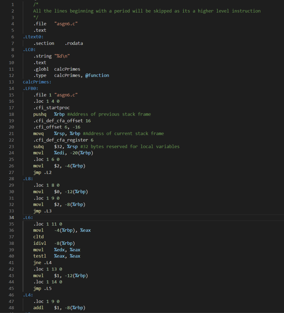 The code for the assembly file is shown below. Please | Chegg.com