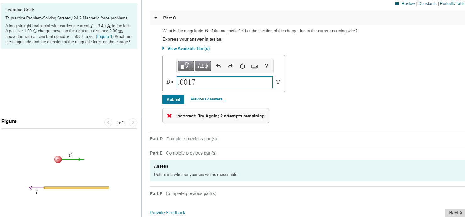 Solved A Review Constants Periodic Table Part C Learning | Chegg.com