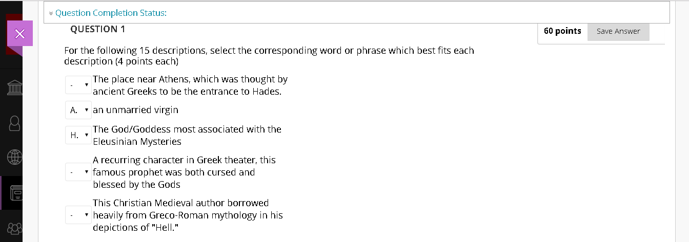 Question Completion Status: QUESTION 1 60 points Save | Chegg.com
