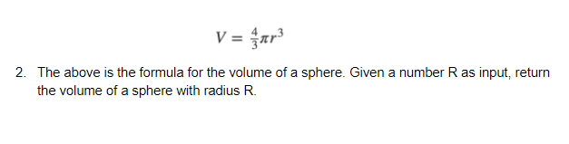 Solved V = gar? 2. The above is the formula for the volume | Chegg.com