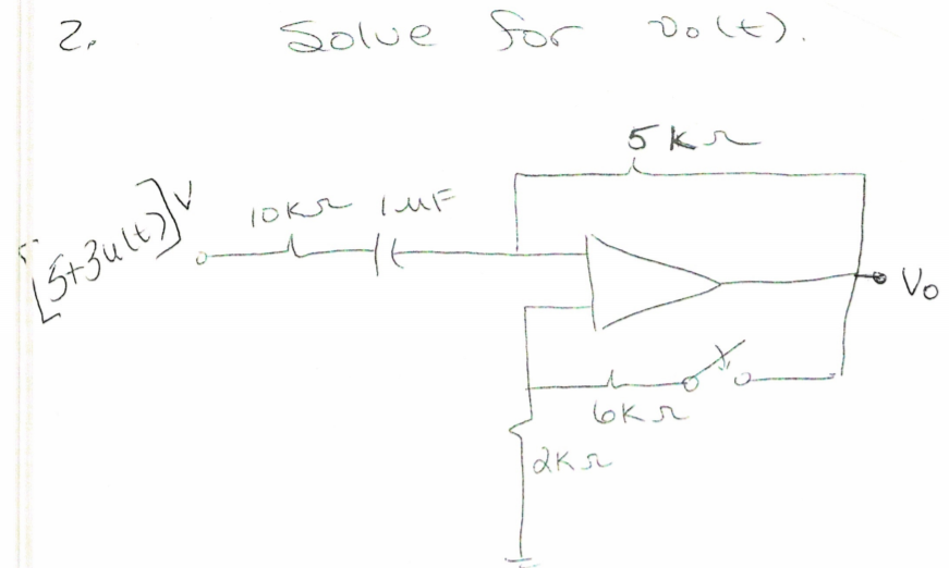 Solved 2 . Solue for Dolt) 5kr lokr IMF HE • Vo (5+ 3u16]v | Chegg.com