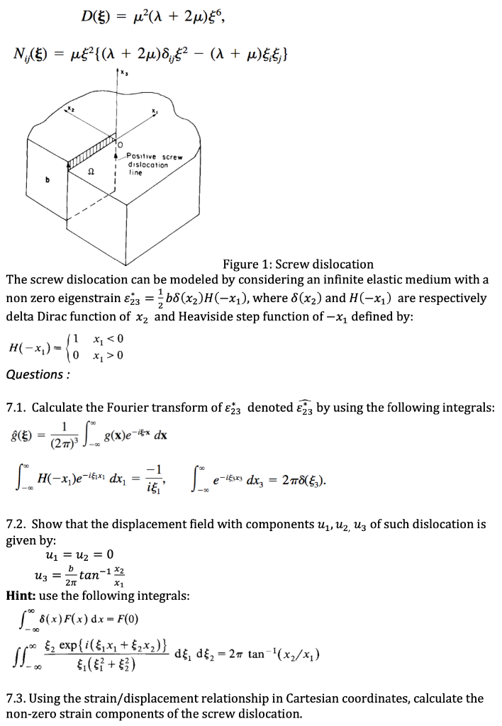 Problem 7. Elastic fields of Screw dislocation A | Chegg.com