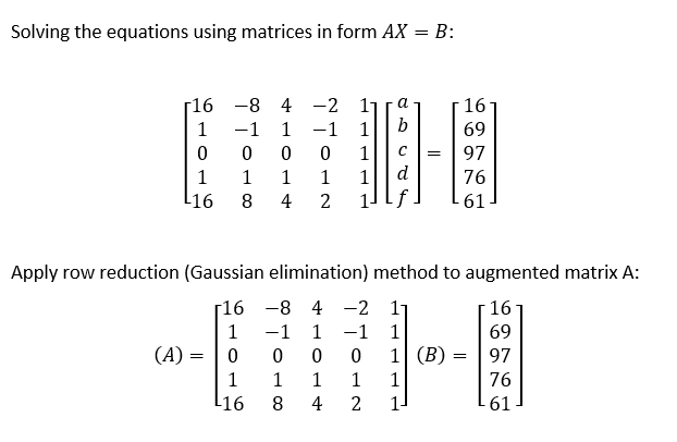 Solved Solving the equations using matrices in form AX = B: | Chegg.com