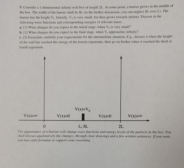 Solved 5. Consider a 1-dimensional infinite well box of | Chegg.com