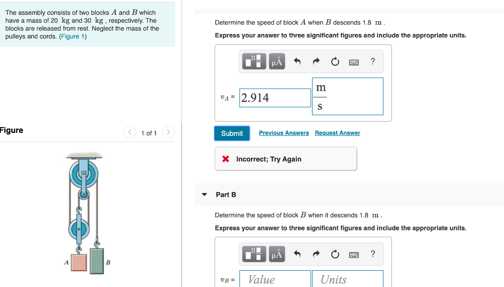 Solved The assembly consists of two blocks A and B which | Chegg.com