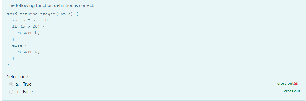 Solved The following function definition is correct. void | Chegg.com