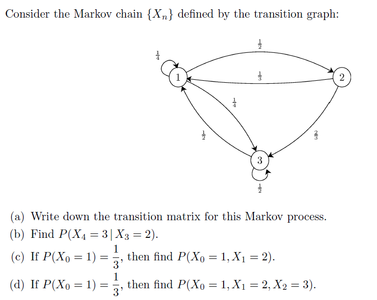 Solved Consider the Markov chain {Xn) defined by the | Chegg.com