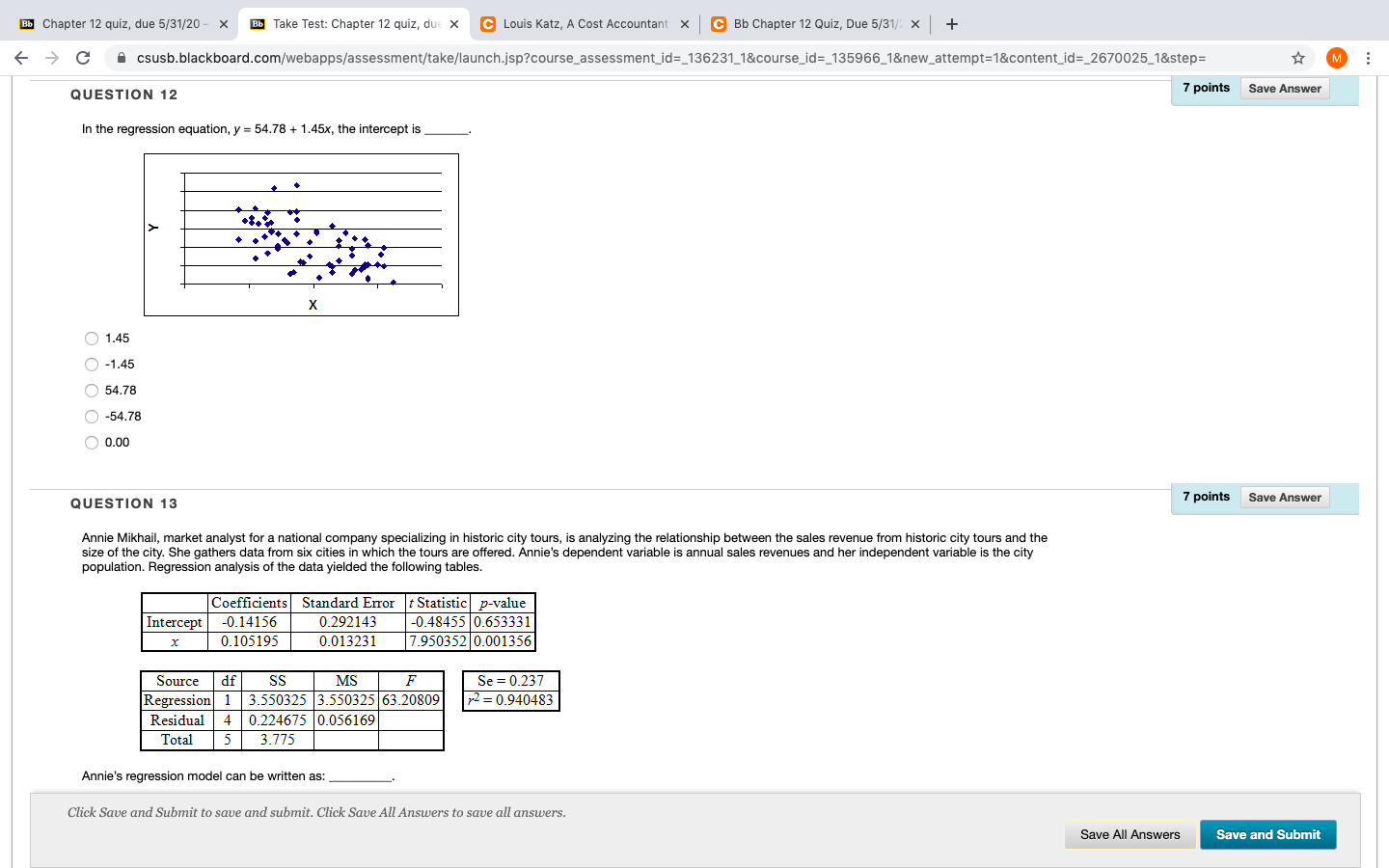 Solved Bb Chapter 12 quiz, due 5/31/20 - Bb Take Test: | Chegg.com