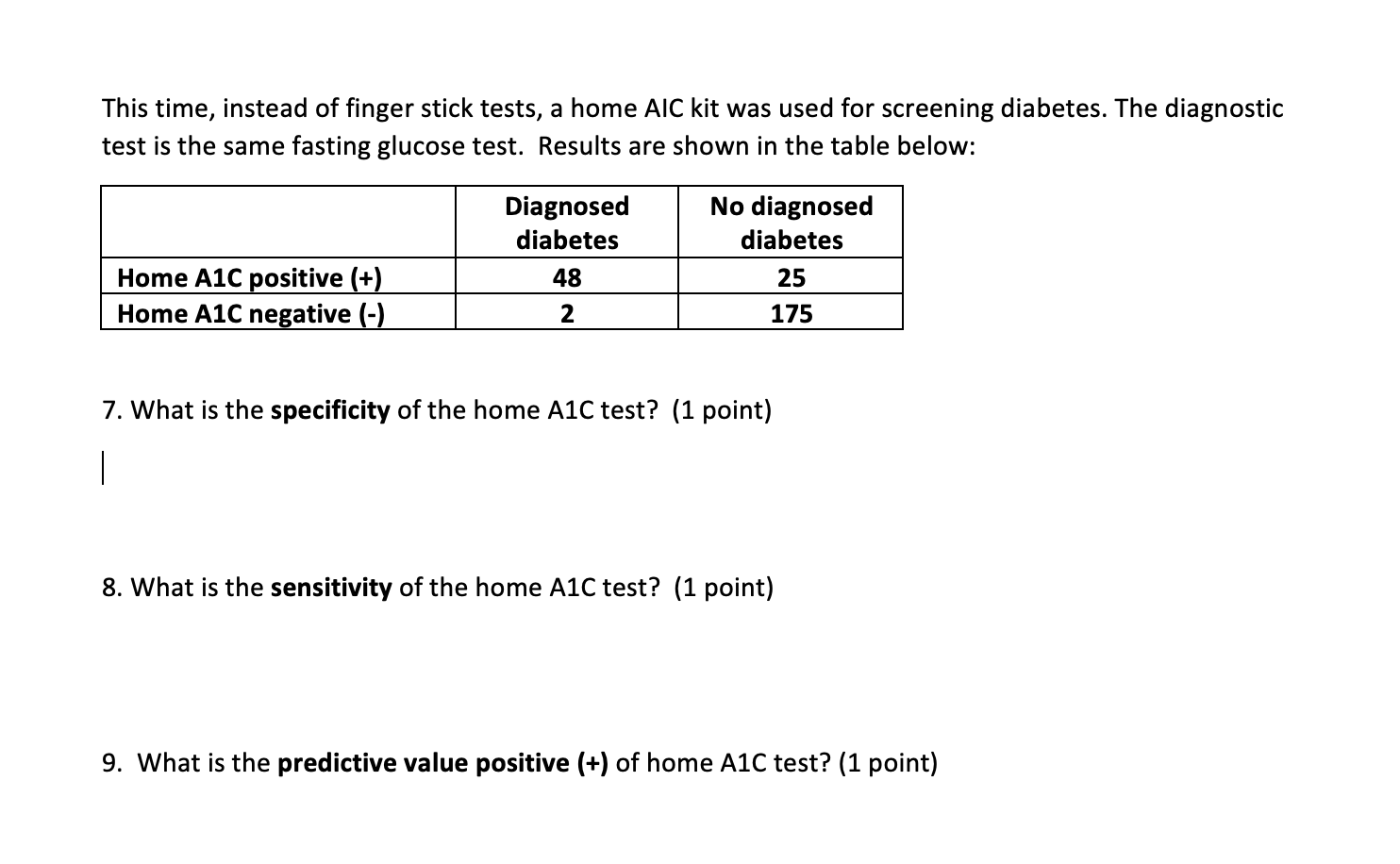 Solved This time, instead of finger stick tests, a home AIC | Chegg.com