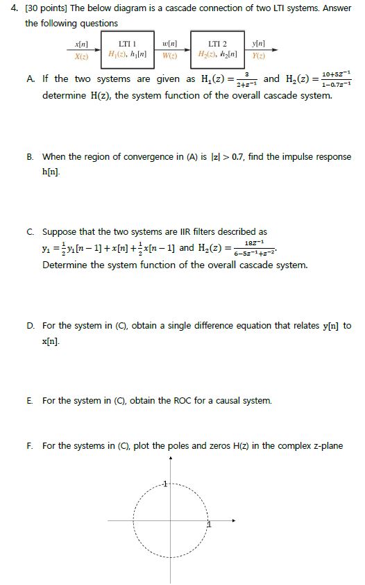 Solved [30 ﻿points] ﻿The below diagram is ﻿a cascade | Chegg.com