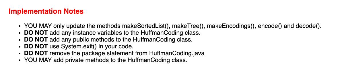 Solved zncode - Implement this method to use encodings, an | Chegg.com