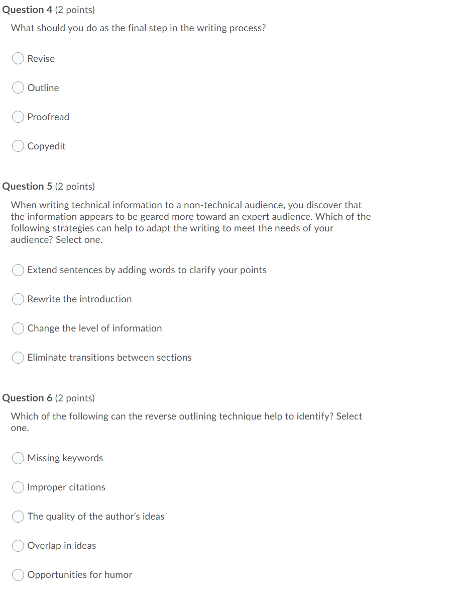 Solved Question 4 (2 points) What should you do as the final | Chegg.com