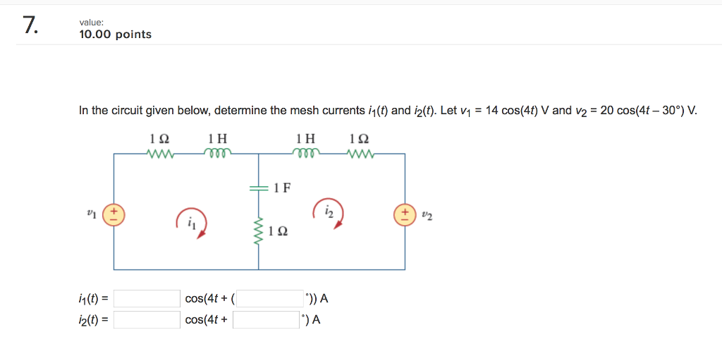 Solved value: 10.00 points In the circuit given below, | Chegg.com