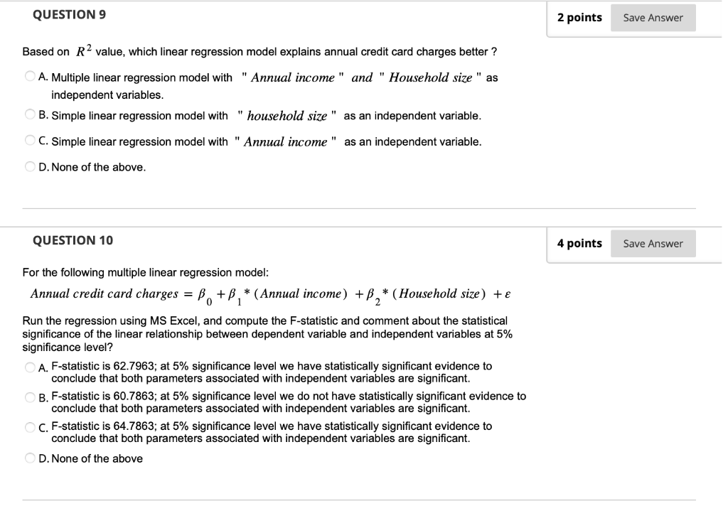 Solved Based on R2 value, which linear regression model | Chegg.com
