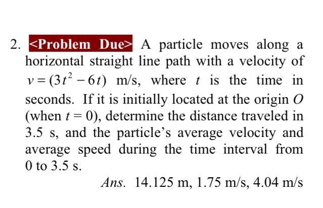 Solved A particle moves along a horizontal straight line | Chegg.com