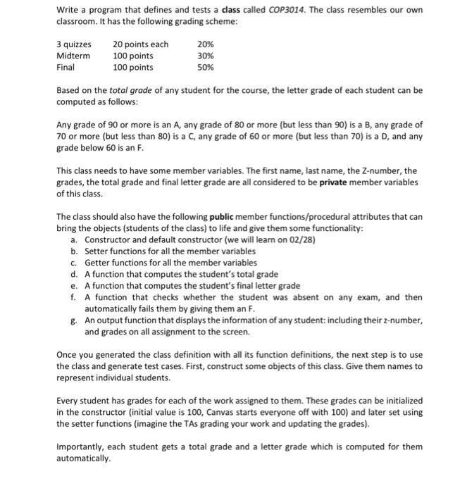 Solved The output function should be called on each student | Chegg.com