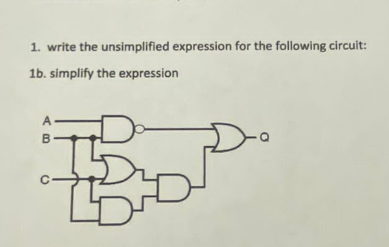 Solved 1. write the unsimplified expression for the | Chegg.com
