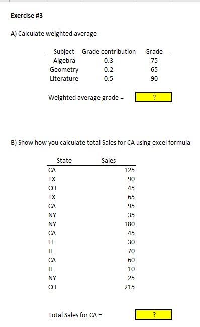 A) Calculate weighted average Weighted average grade | Chegg.com